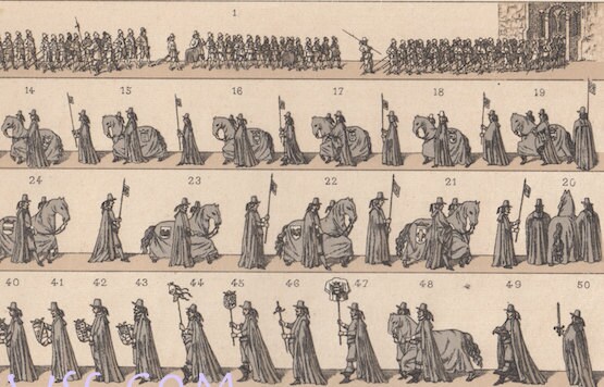 Funeral Procession-middle Ages-prince-mourning-holland-1878 Antique ...
