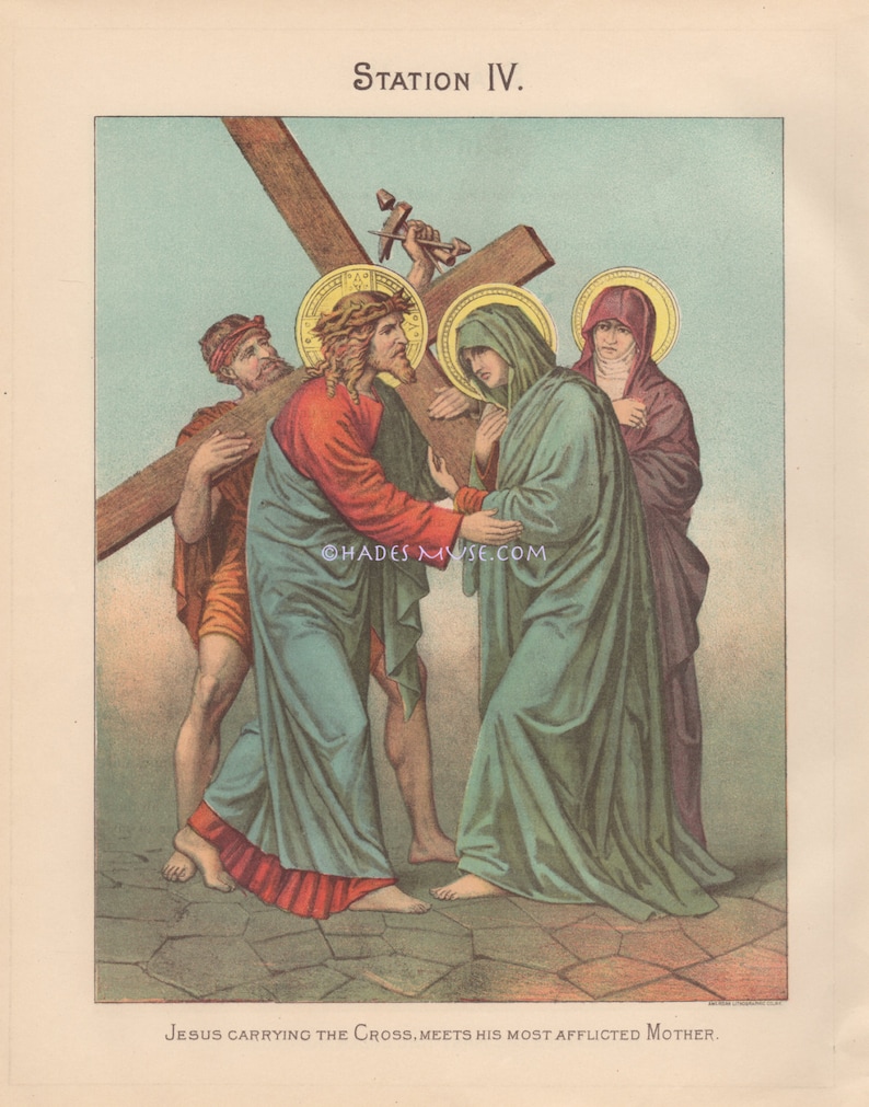 Jesus Meets His Afflicted Mother-christ-mary-sorrow-stations of the ...