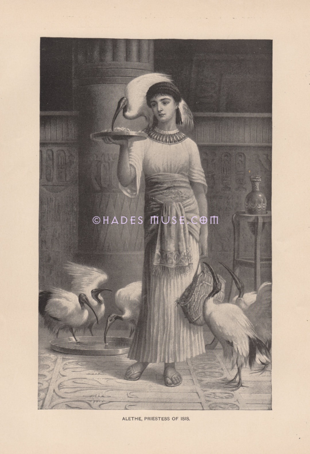 Priestess of Isis-shrine-ceremony-1891 Old Antique Vintage Print-alethe ...