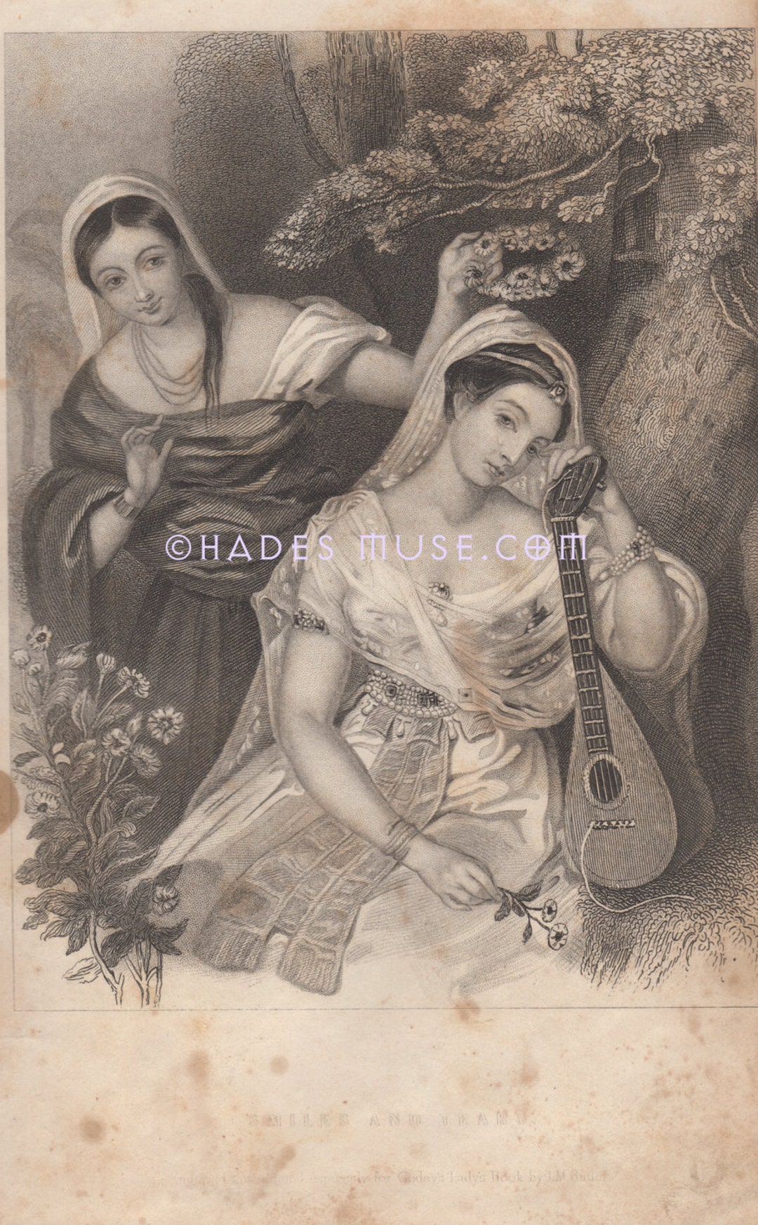 Smiles and Tears-sad Maiden-musical Instrument-exotic Beauty-friends ...