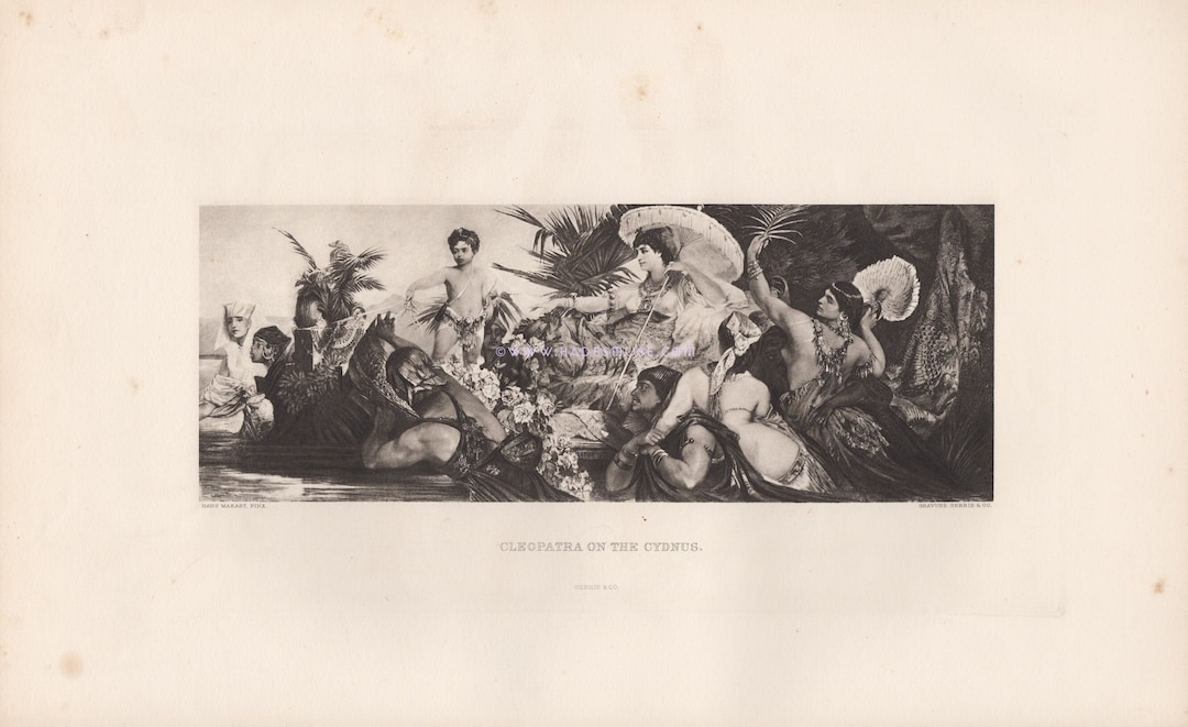 Cleopatra in Egypt-1884 Antique Vintage Art Print-picture-engraving ...