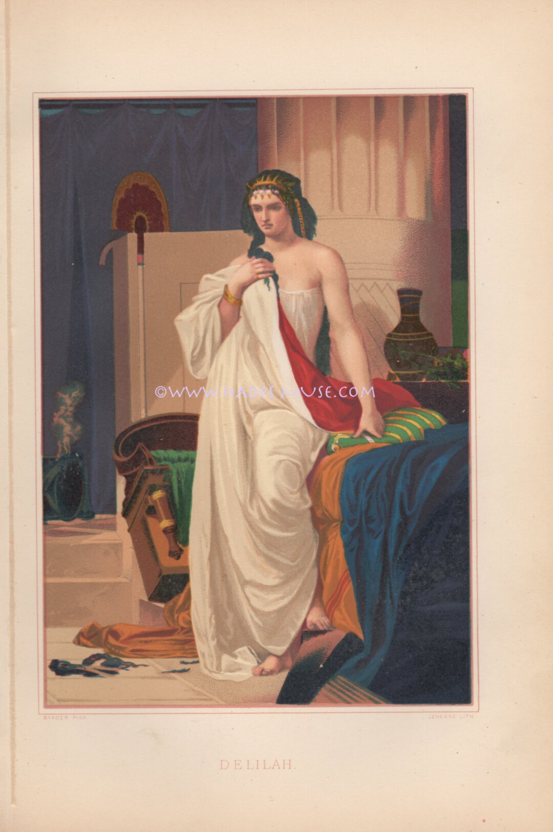 Dangerous Temptress-delilah the Destroyer-samson-hair-1873 Old Antique ...