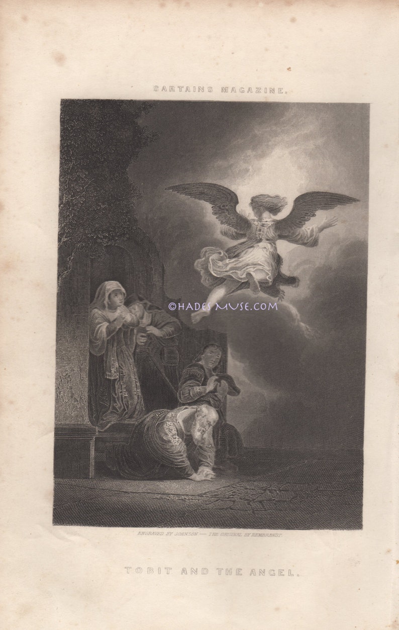 Punish the Wicked-god Sends Archangel-raphael-demon-1851 Antique ...