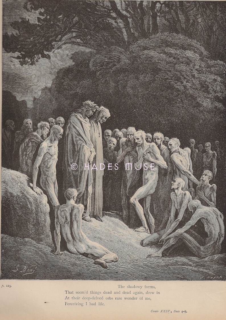 Seven Deadly Sins-hell-gluttony-1888 Antique Vintage Art - Etsy