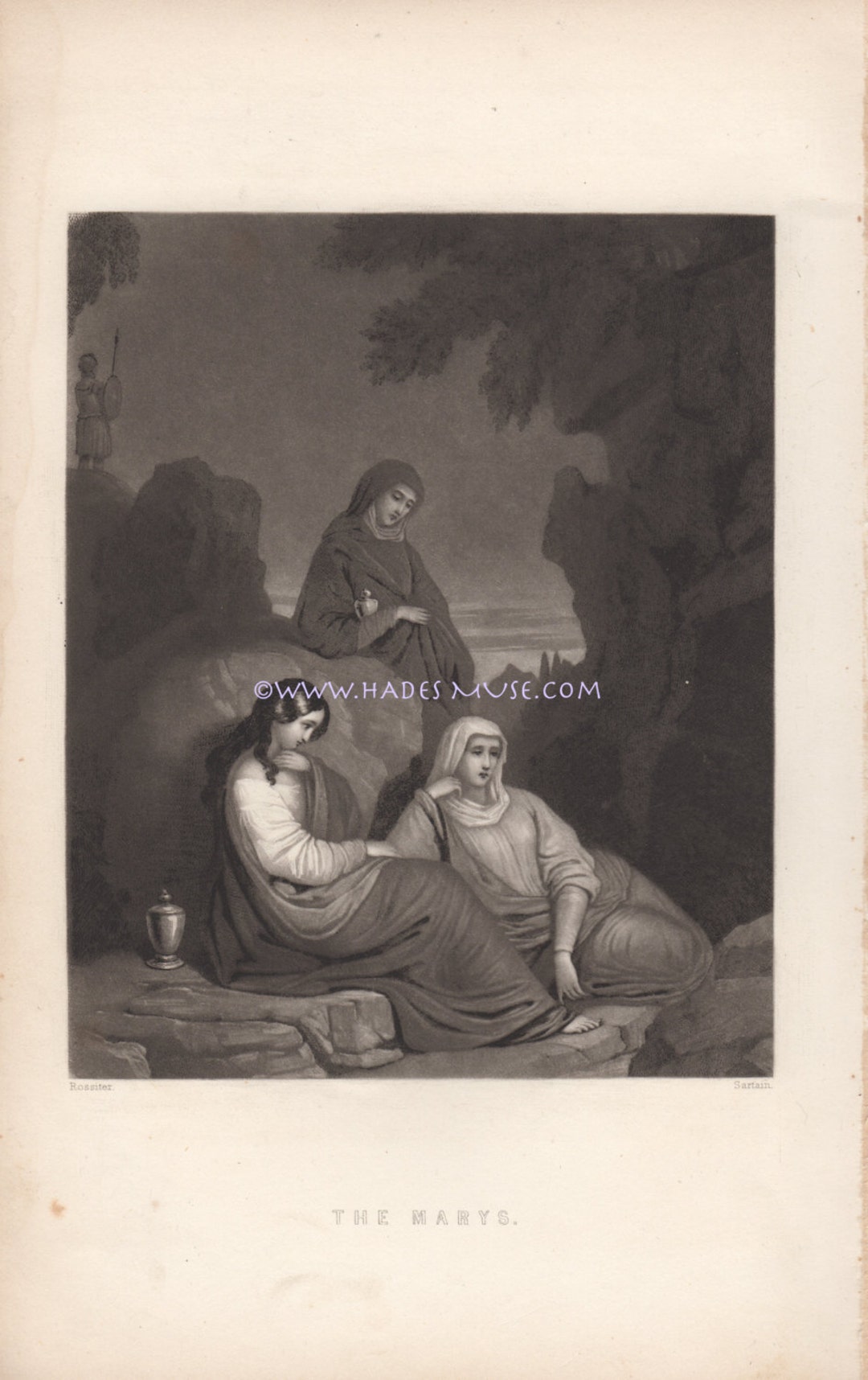 1848 Mary's at Tomb-death of Jesus Christ-antique Art Print-gothic ...