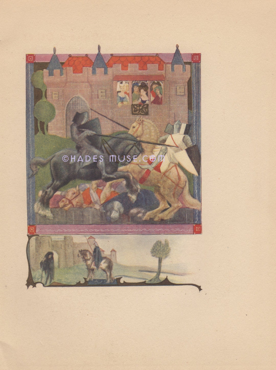 Medieval Black Knight-brave-jousting-castle-clairdelune-spear-horses ...