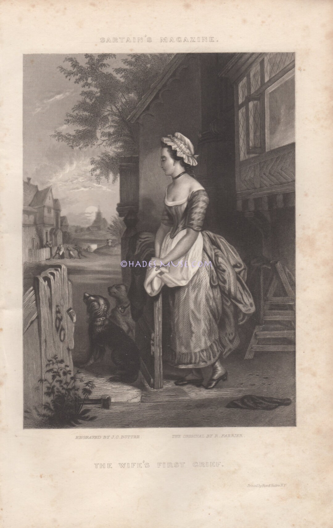 Wife's First Grief-death-mourning-mourn-1851 Antique - Etsy