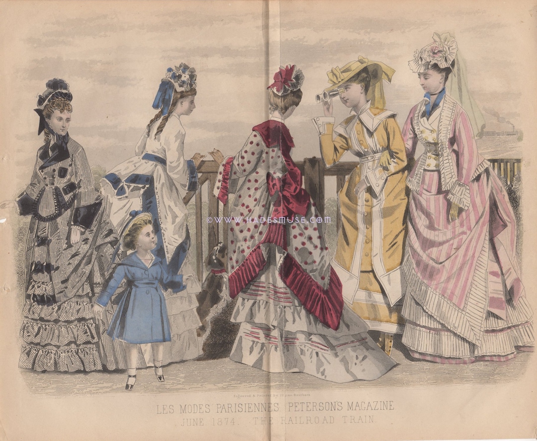 1874 the Railroad Train-les Modes Parisiennes-victorian-paris Ladies ...