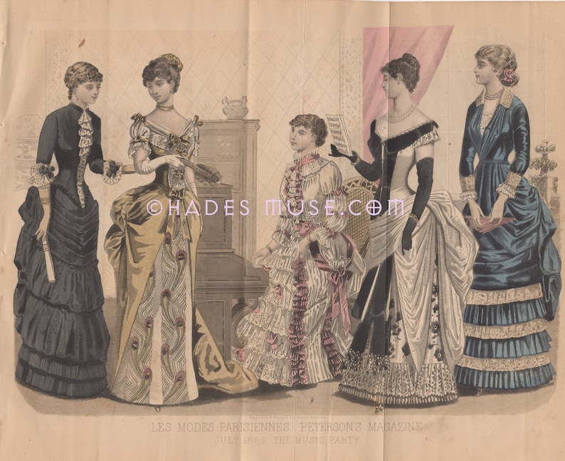 Gothic Victorian Fashion-fancy Ladies Dresses-lace-silk-music Party ...