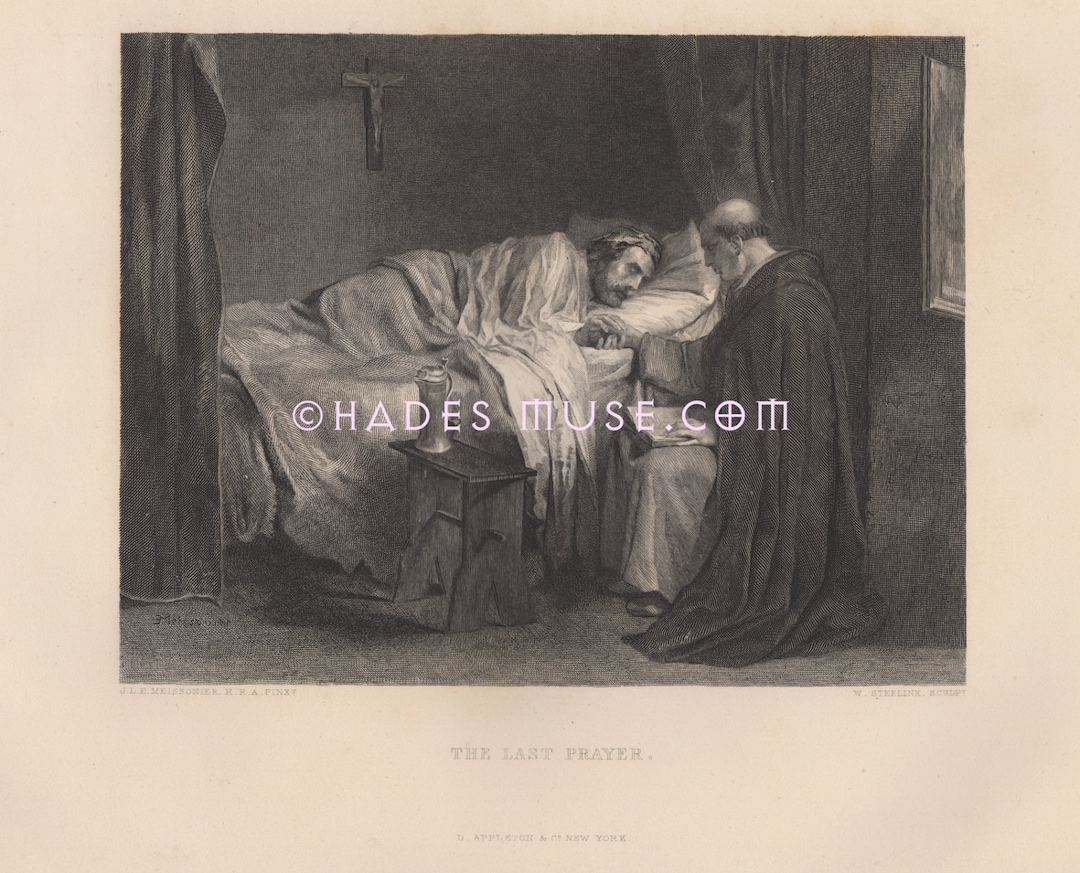 The Last Prayer-rites-priest-bible-man Prays-death Bed-monk-mourning ...