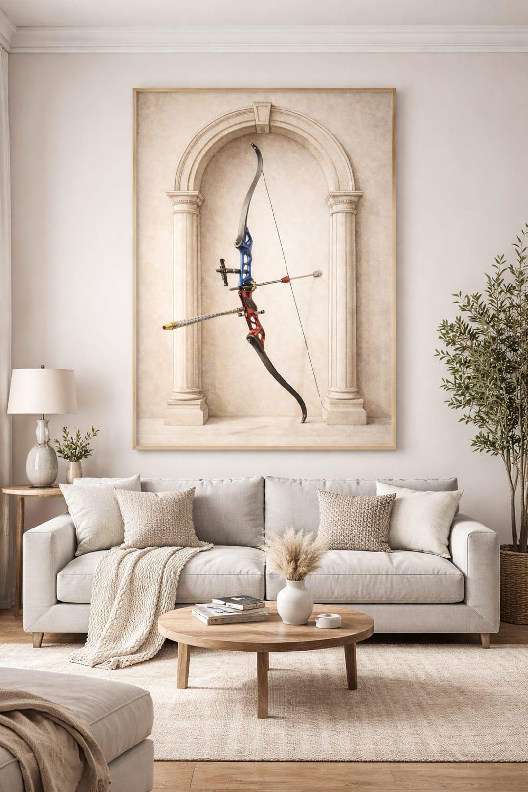 Elegant Archery Wall Art | Feminine Neo Classical Decor | Recurve Bow ...