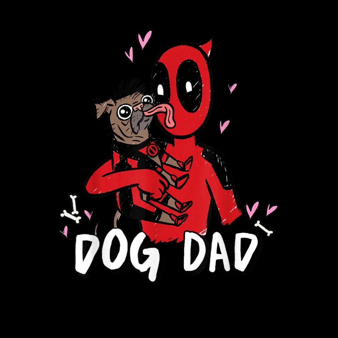 Super Heroes Pets Deadpool Loves Dogpool – Funny Dog Dad Comic PNG ...