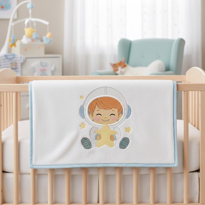 Baby Astronaut Embroidery Design Bundle, Space Adventure Machine ...