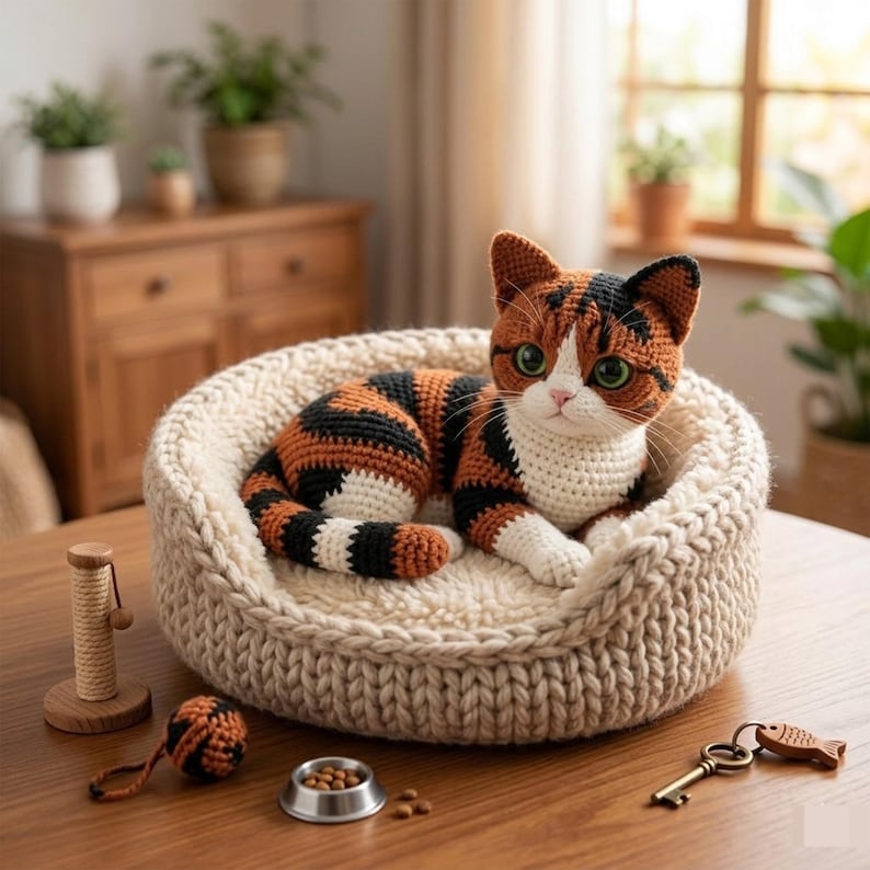 Realistic Cat Crochet Pattern - Calico Amigurumi Kitten PDF Download ...
