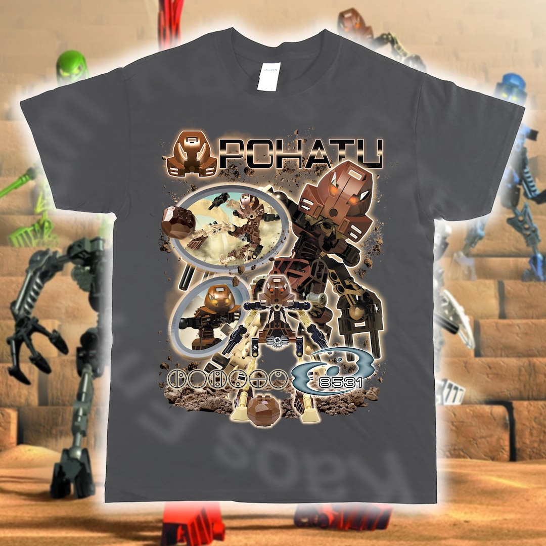 Pohatu T-shirt | Y2K Bionicle-inspired 90s 2000s Bio Toa Brick Vintage ...