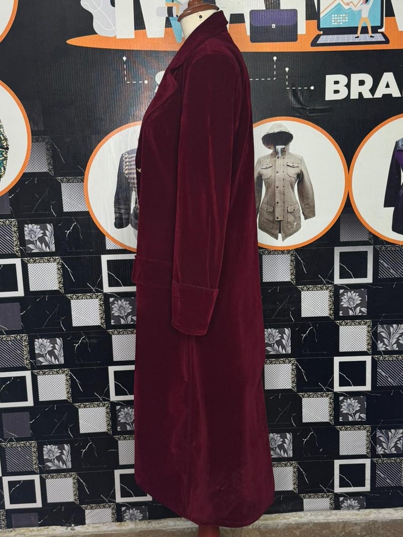 Burgundy Velvet Overcoat Victorian Style Gold Buttons - Etsy