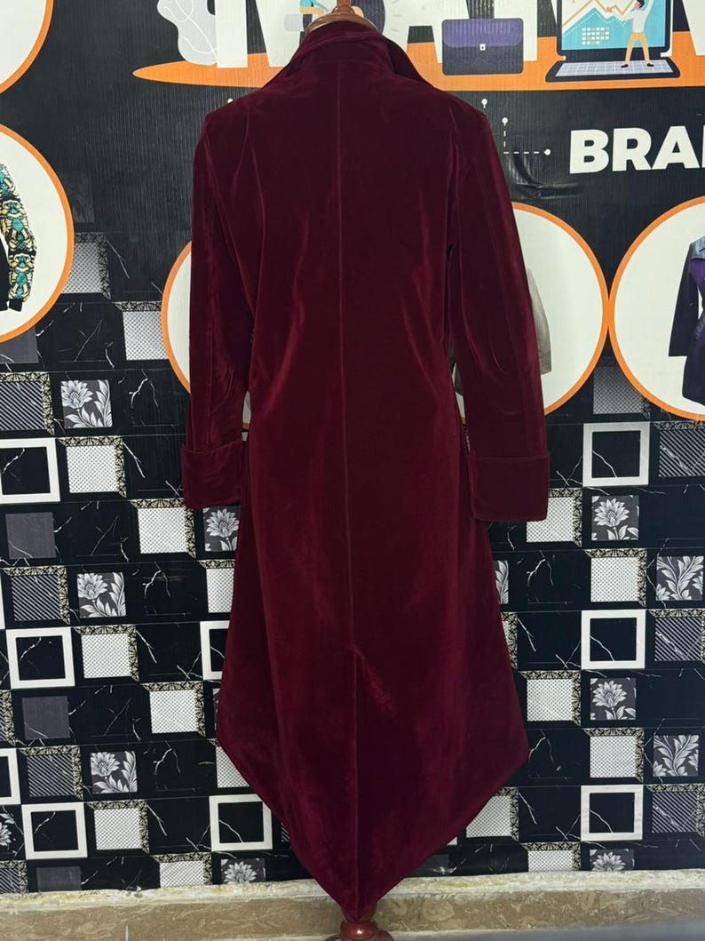 Burgundy Velvet Overcoat Victorian Style Gold Buttons - Etsy