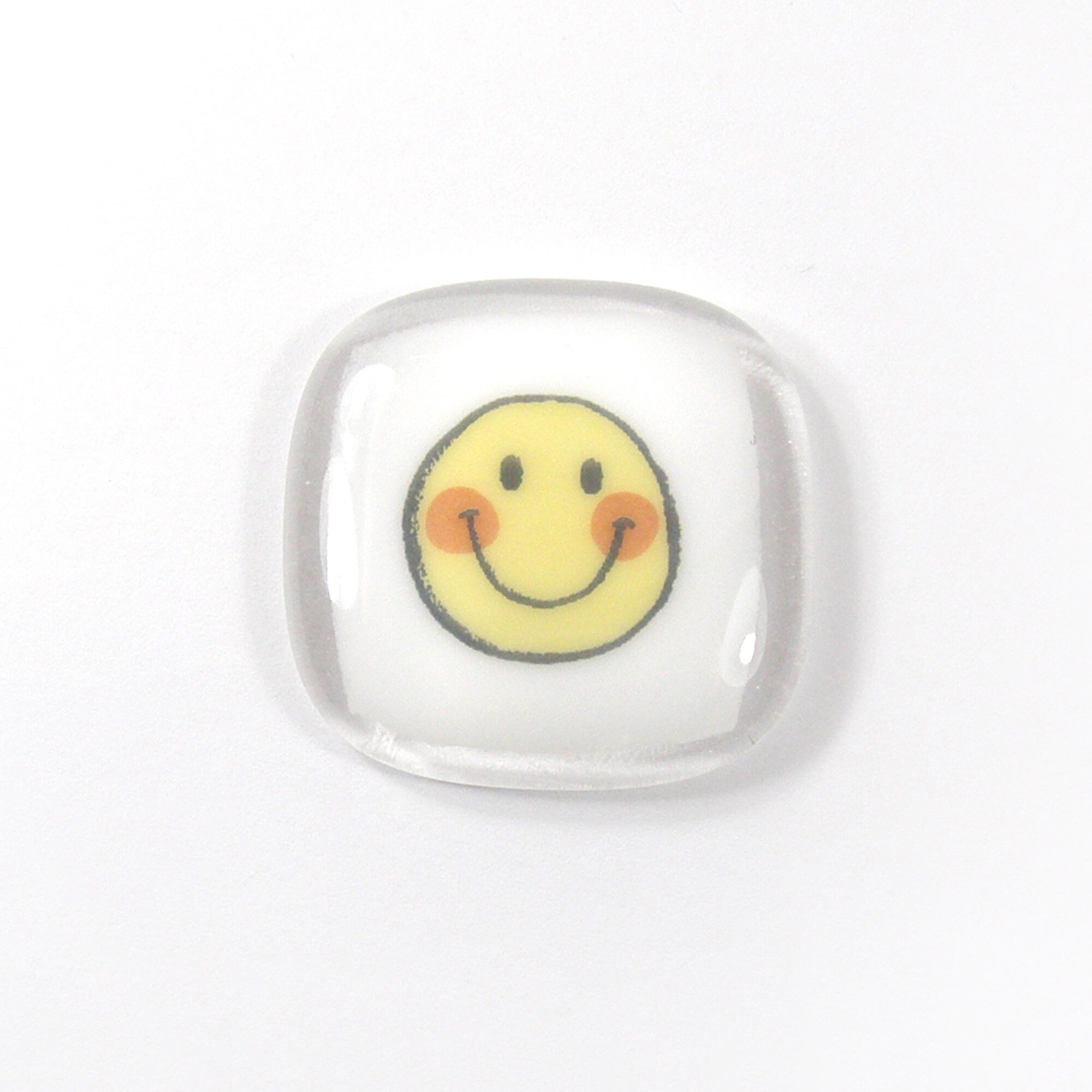 Pocket Smile Fused Glass Yellow smile face sending you a - Etsy.de