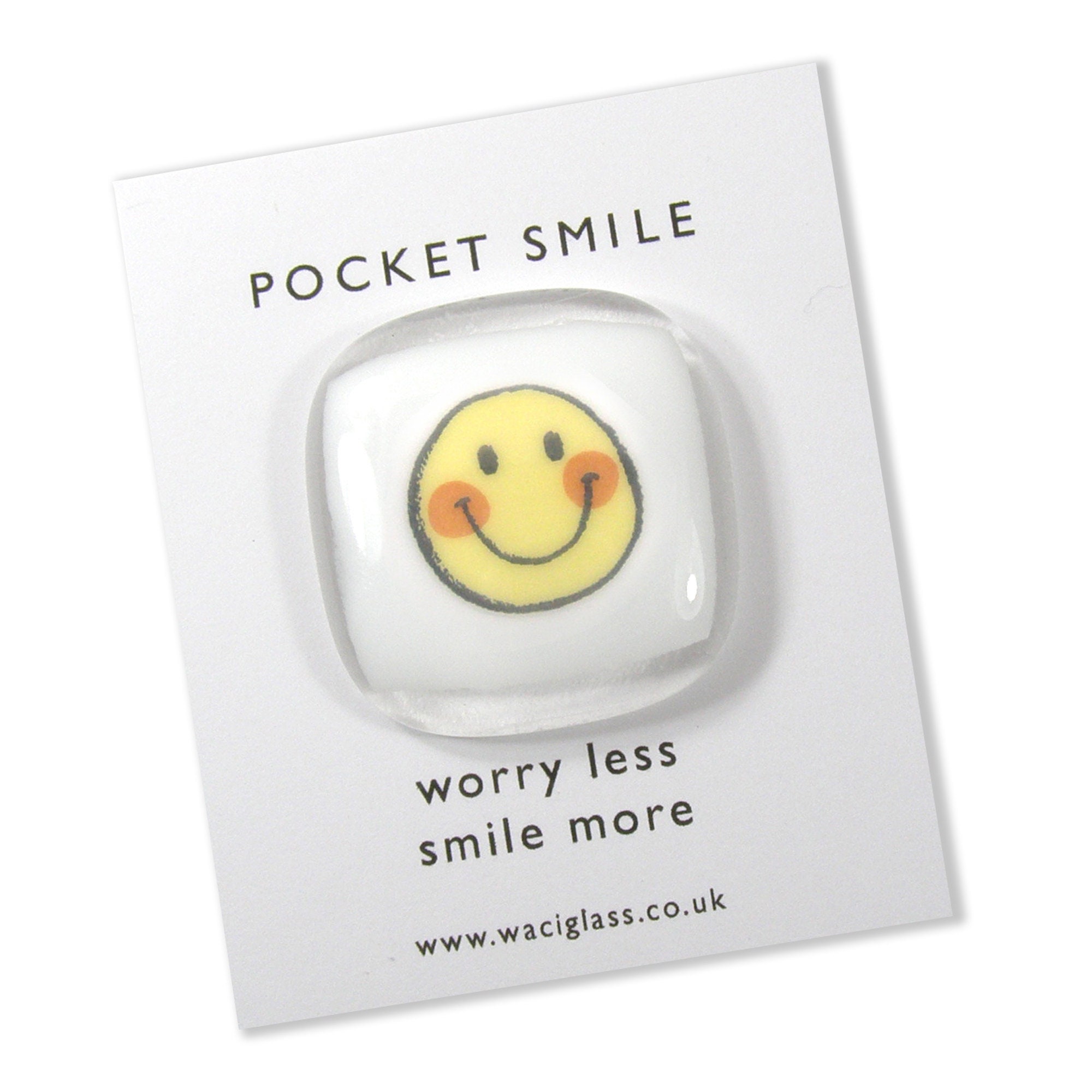 Pocket Smile Fused Glass Yellow smile face sending you a - Etsy.de