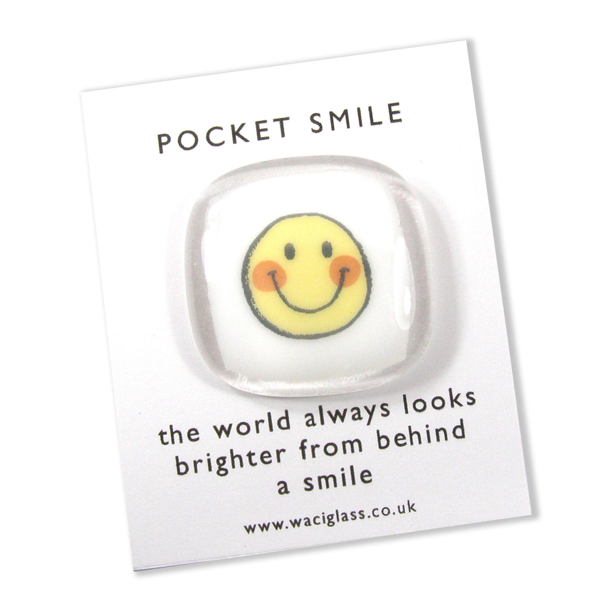 Pocket Smile Fused Glass Yellow smile face sending you a - Etsy.de