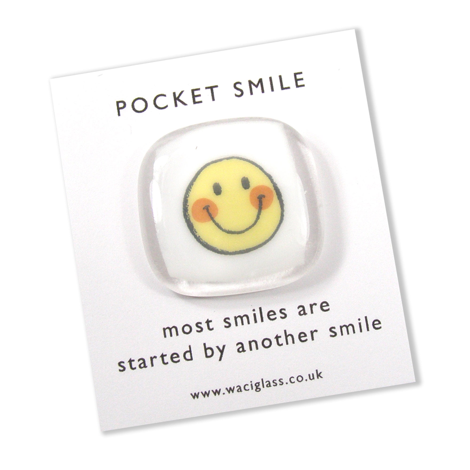 Pocket Smile Fused Glass Yellow smile face sending you a - Etsy.de