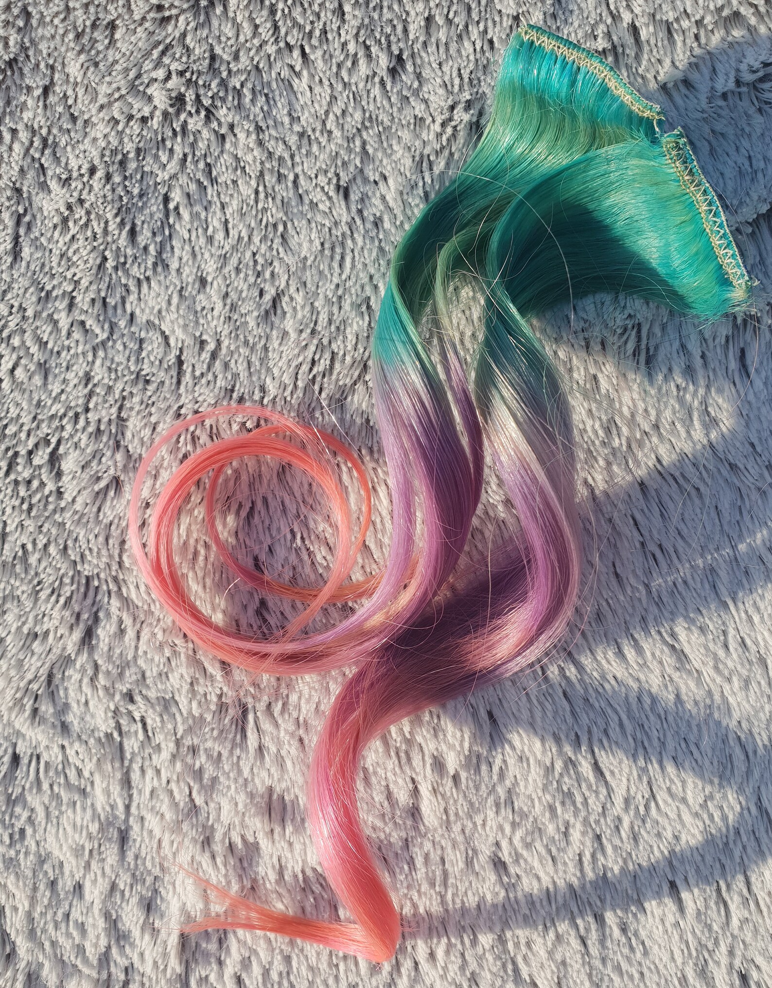 Pastel Mermaid Hair Extensions Clip in Human Hair Streaks | Etsy