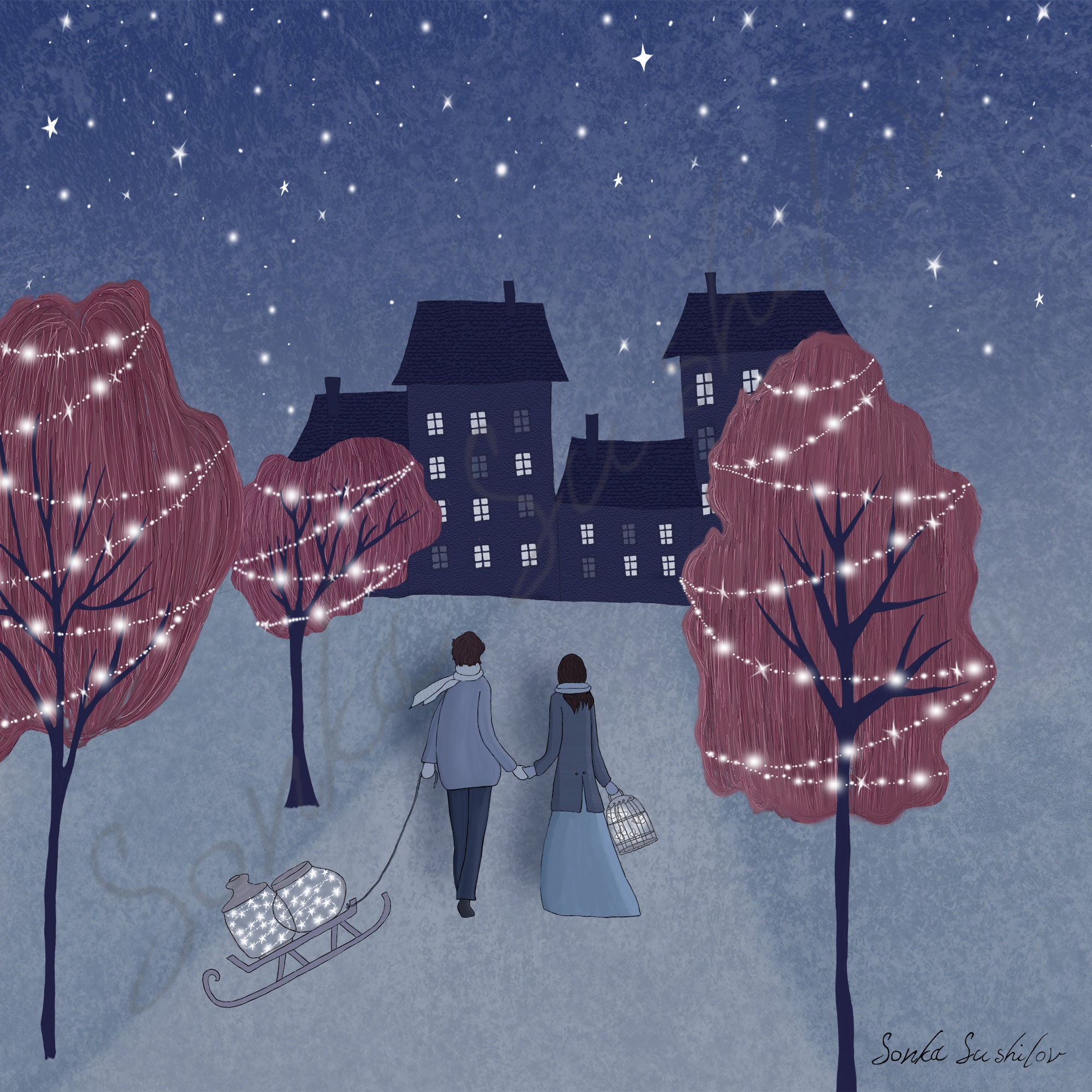 Welcome Home Art Print 4 Different Sizes Couple in Love - Etsy