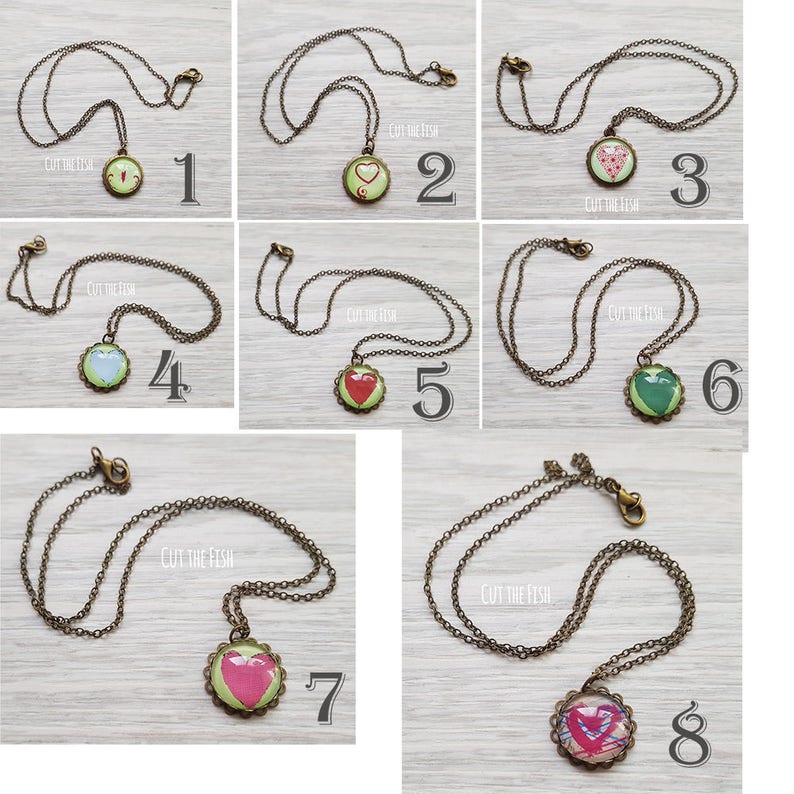 Green Heart Necklace Green Heart Pendant Green Heart Jewelry Art ...