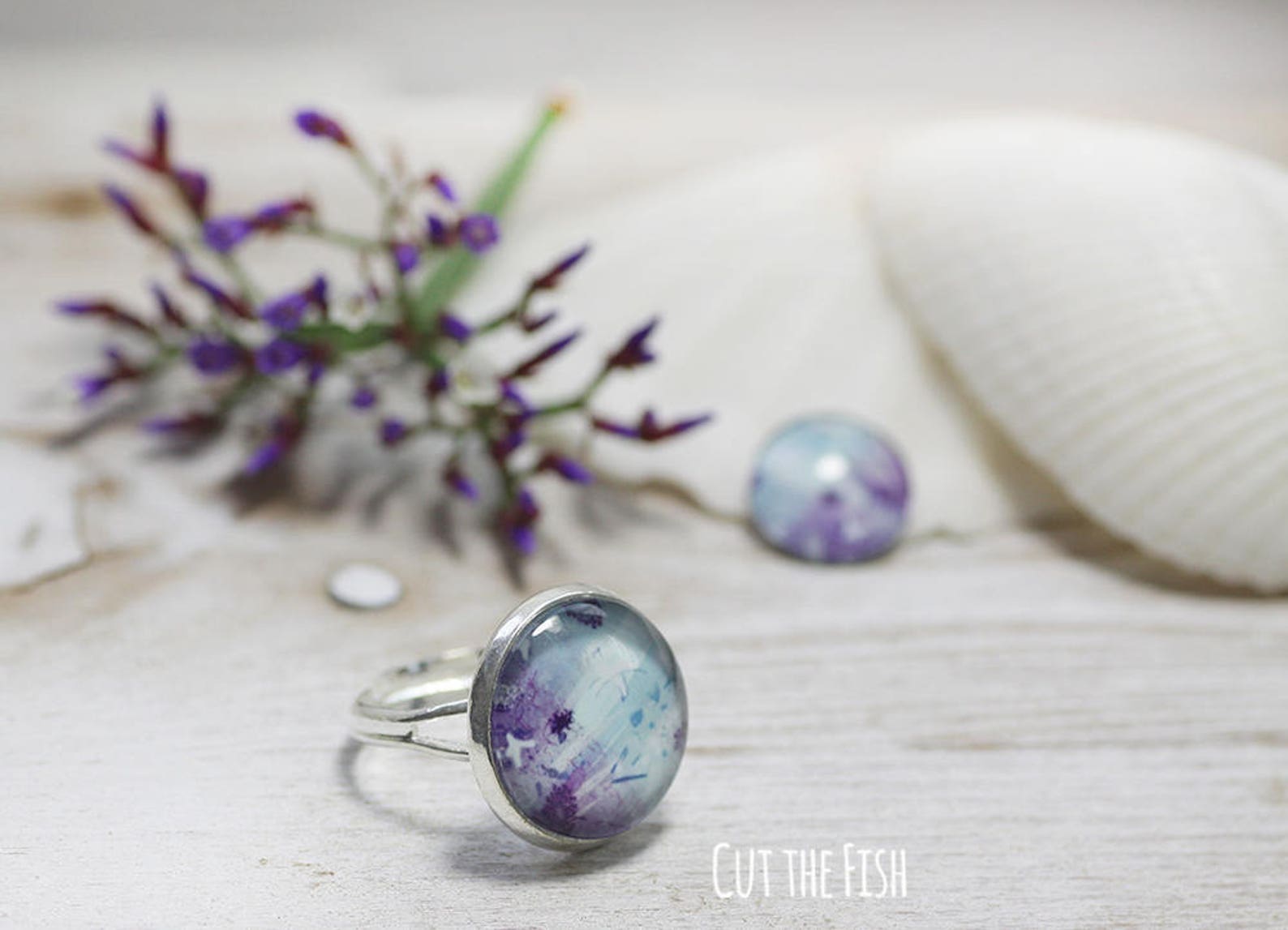 Raindrops Ring Ring Purple Ring Rings Jewelry Lilac Ring Adjustable ...
