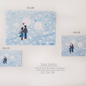 Couple in Love Print (3 Different Sizes) - Love Print - Valentine's Day ...