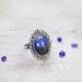 Full Moon Blue Ring in Silver Tone Vintage Style Adjustable Ring - Etsy