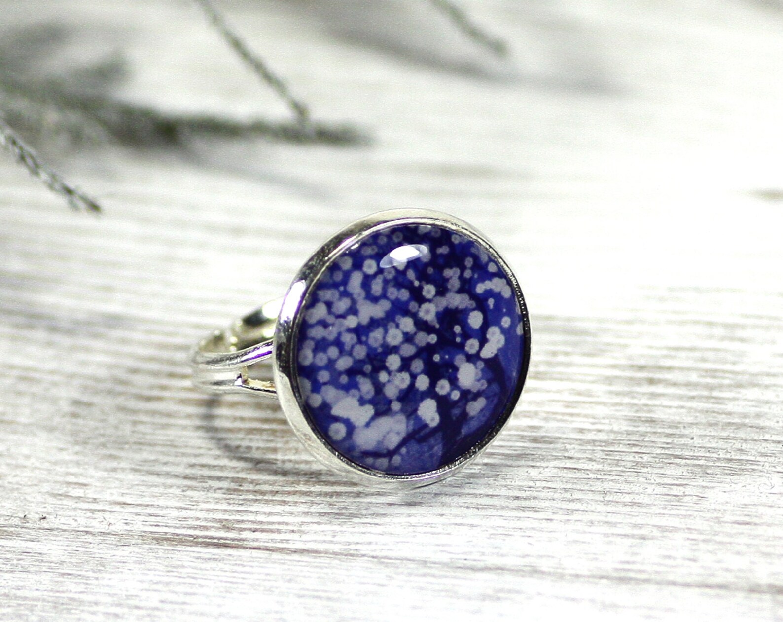 Blue Ring - Ring - Snow Tree Ring - Rings Jewelry - Blue Snow Ring ...