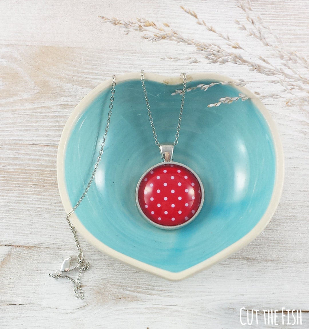 Red Necklace - Jewelry - Fashion Jewelry - Gifts for Her - Polka Dot ...