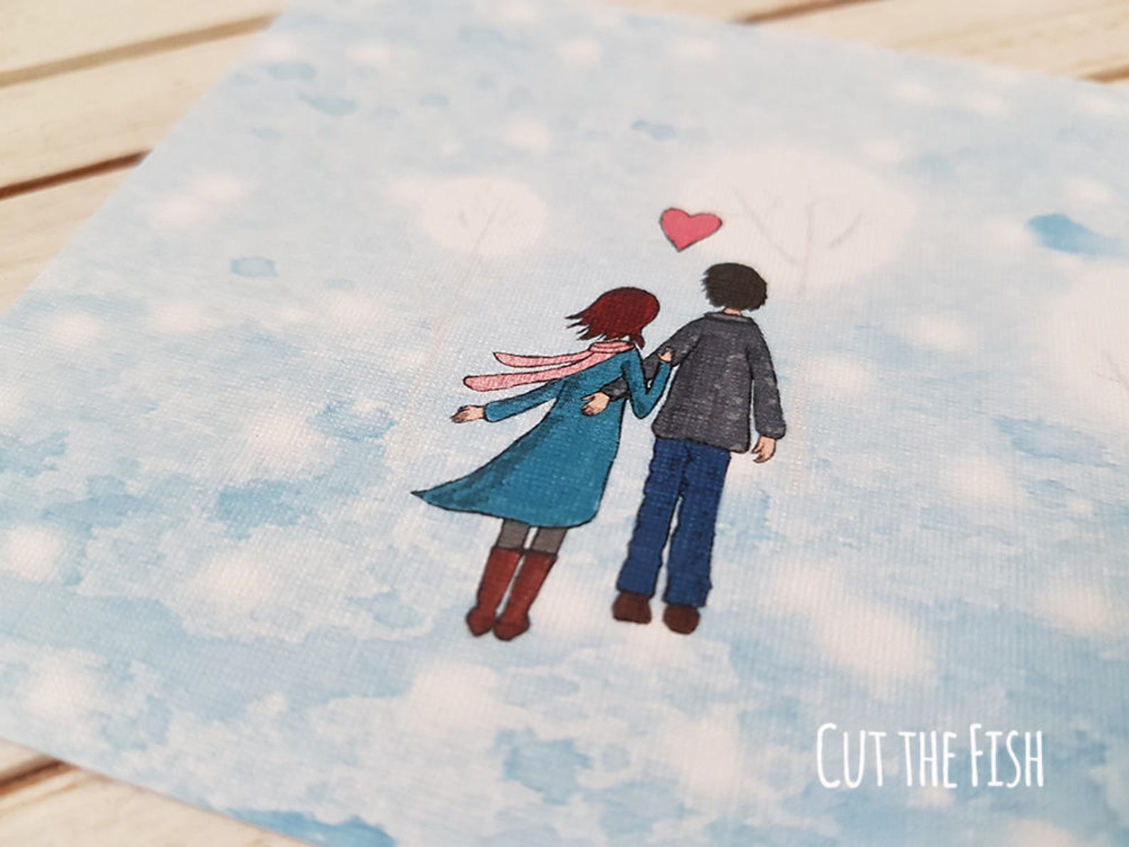 Couple in Love Print (3 Different Sizes) - Love Print - Valentine's Day ...