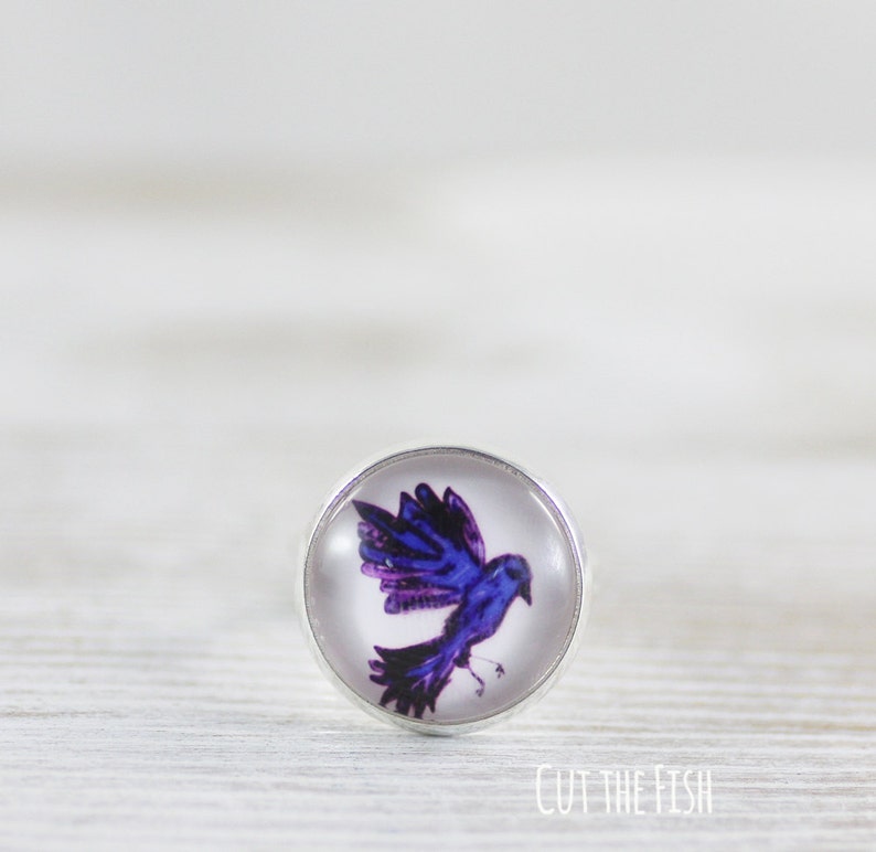 Blue Bird Ring Ring Bird Ring Rings Jewelry Adjustable Ring Blue Ring ...