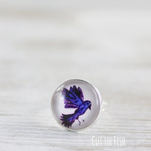 Blue Bird Ring - Ring - Bird Ring - Rings Jewelry - Adjustable Ring ...
