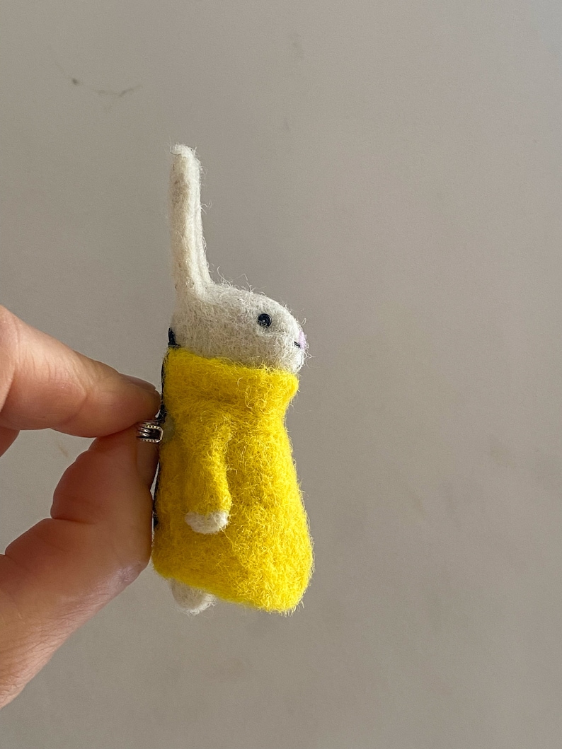 Needle Felted Bunny Brooch, Miniature Wool Animal, Valentine Day Gift ...