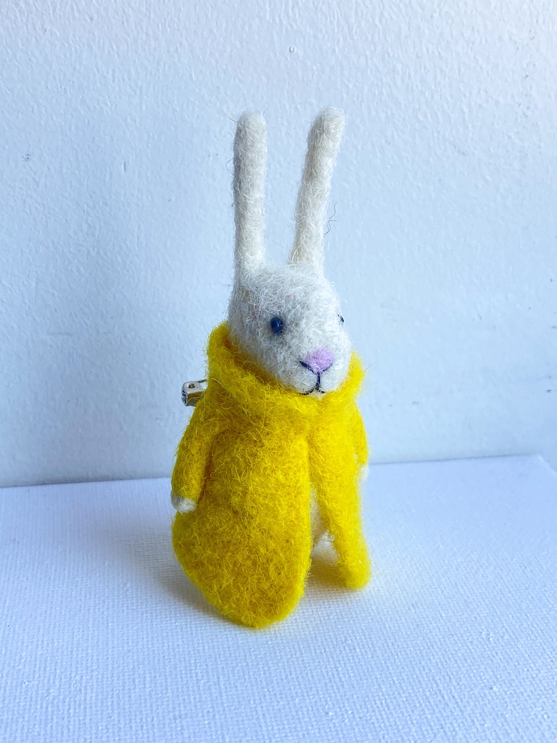 Needle Felted Bunny Brooch, Miniature Wool Animal, Valentine Day Gift ...