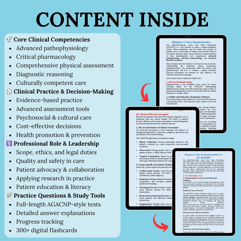 AGACNP Exam Prep Bundle 2026 | Acute Care Bundle | Adult-gerontology ...