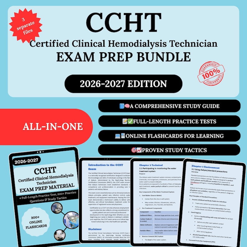 CCHT Exam Prep Bundle 2026 | Dialysis Technician Study Guide | Dialysis ...