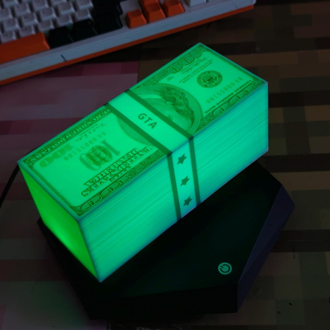 3D Printing GTA Money Stack Lamp, Floating Light, Creative Design, GTA ...
