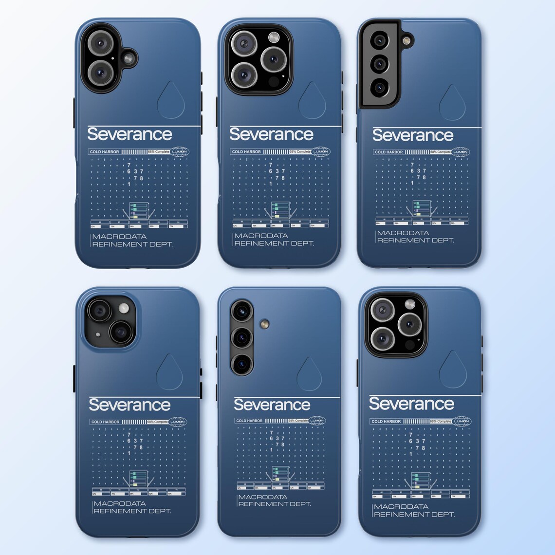 Severance Inspired Tough Phone Cases. Corporate Blue Design, Apple TV ...