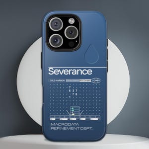 Severance Inspired Tough Phone Cases. Corporate Blue Design, Apple TV ...
