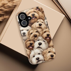 Phone Case, Cockapoo Dog Print, Cute Fluffy Dogs, Tan, Golden, Tough ...