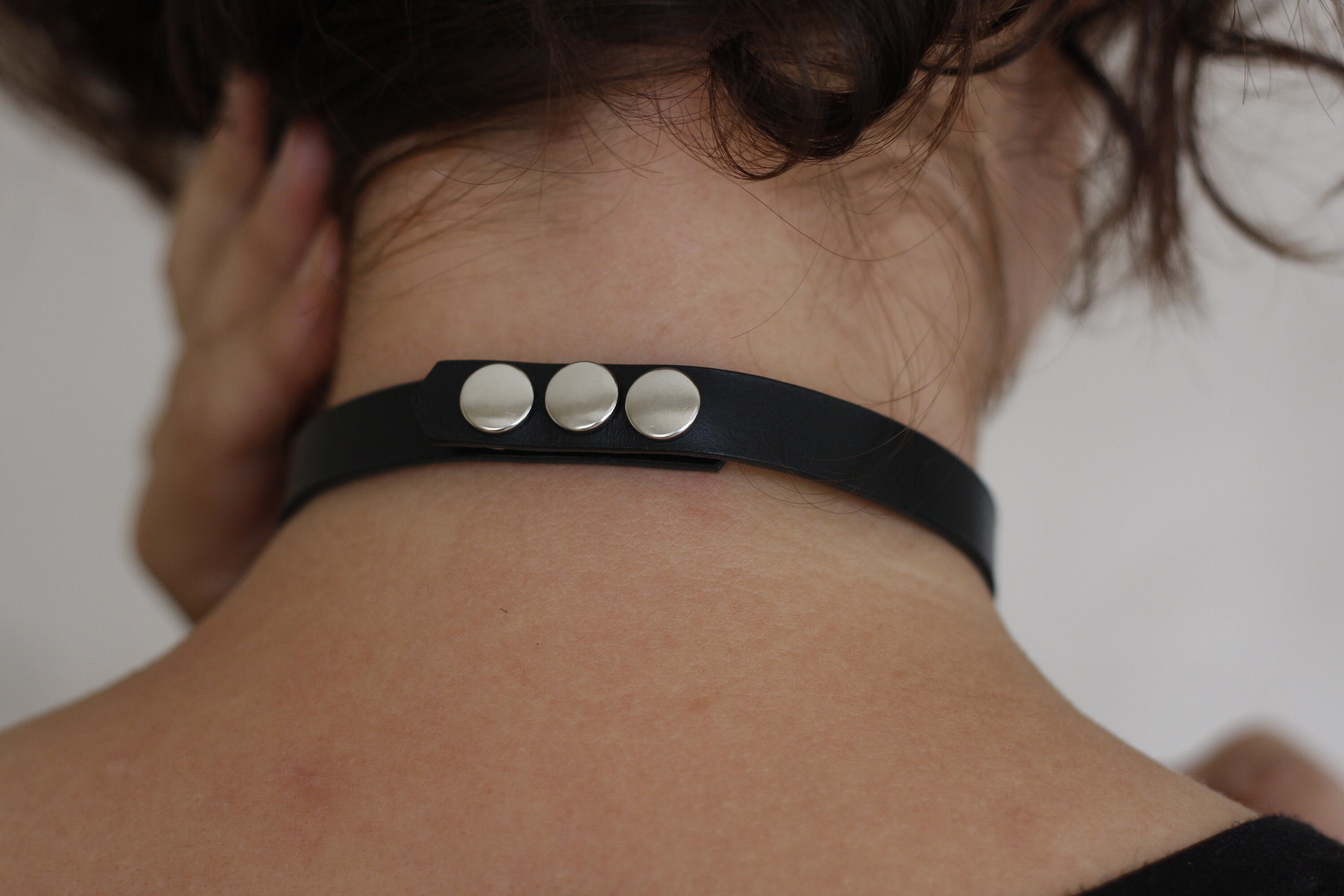 Black Leather Choker O Ring Choker Handmade Unique Choker With | Etsy