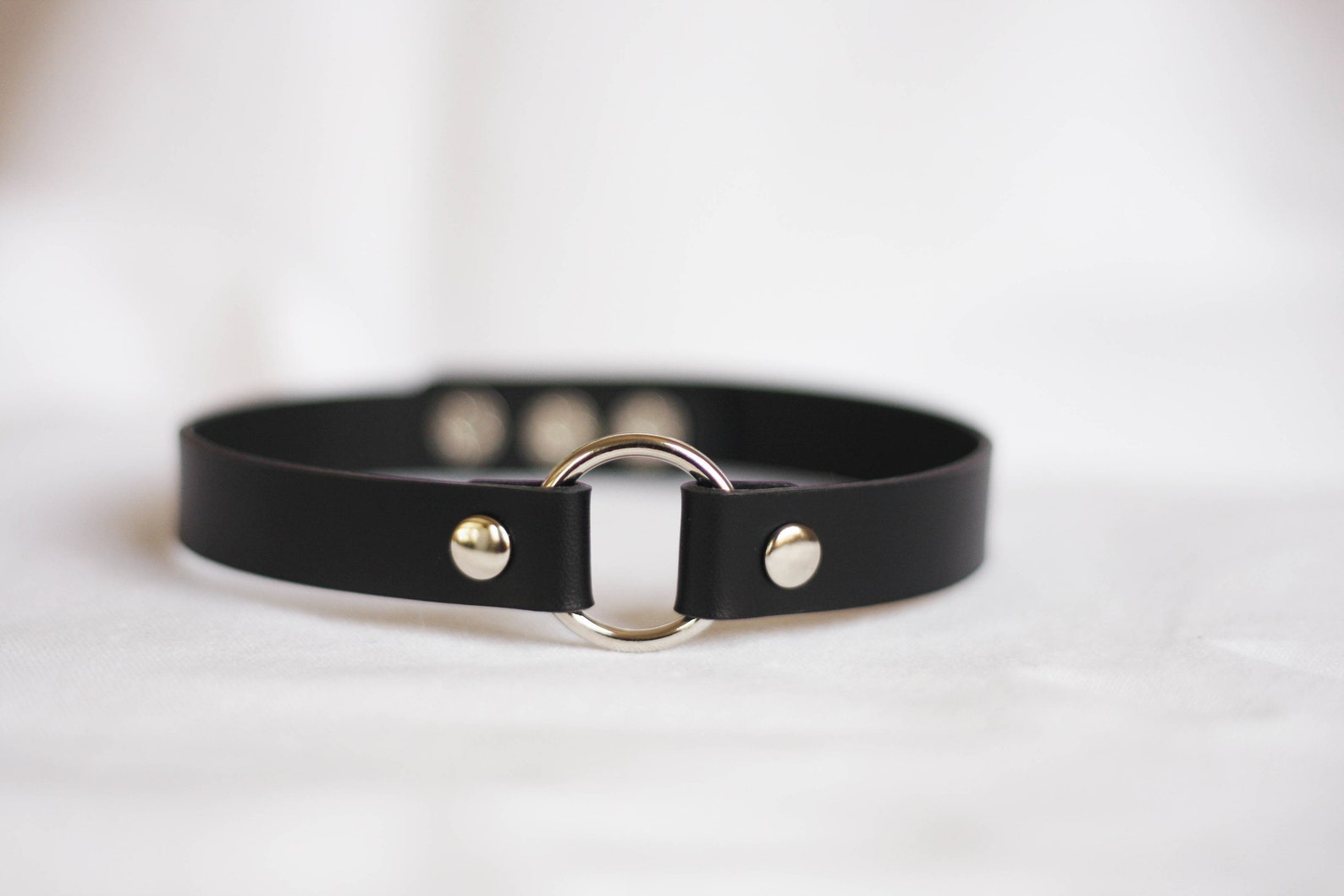 Black Leather Choker O Ring Choker Handmade Unique Choker - Etsy