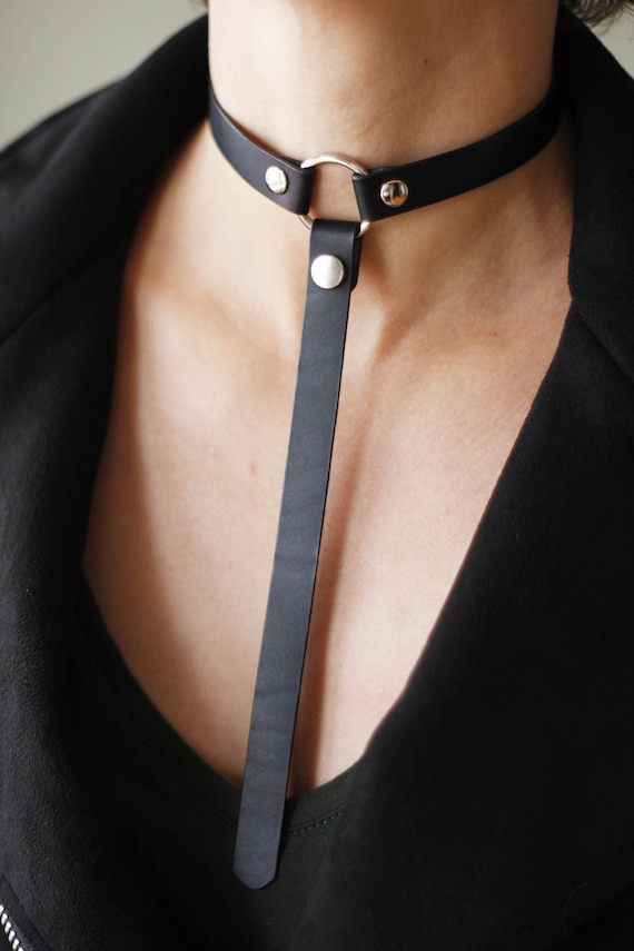 Etsy leather choker store