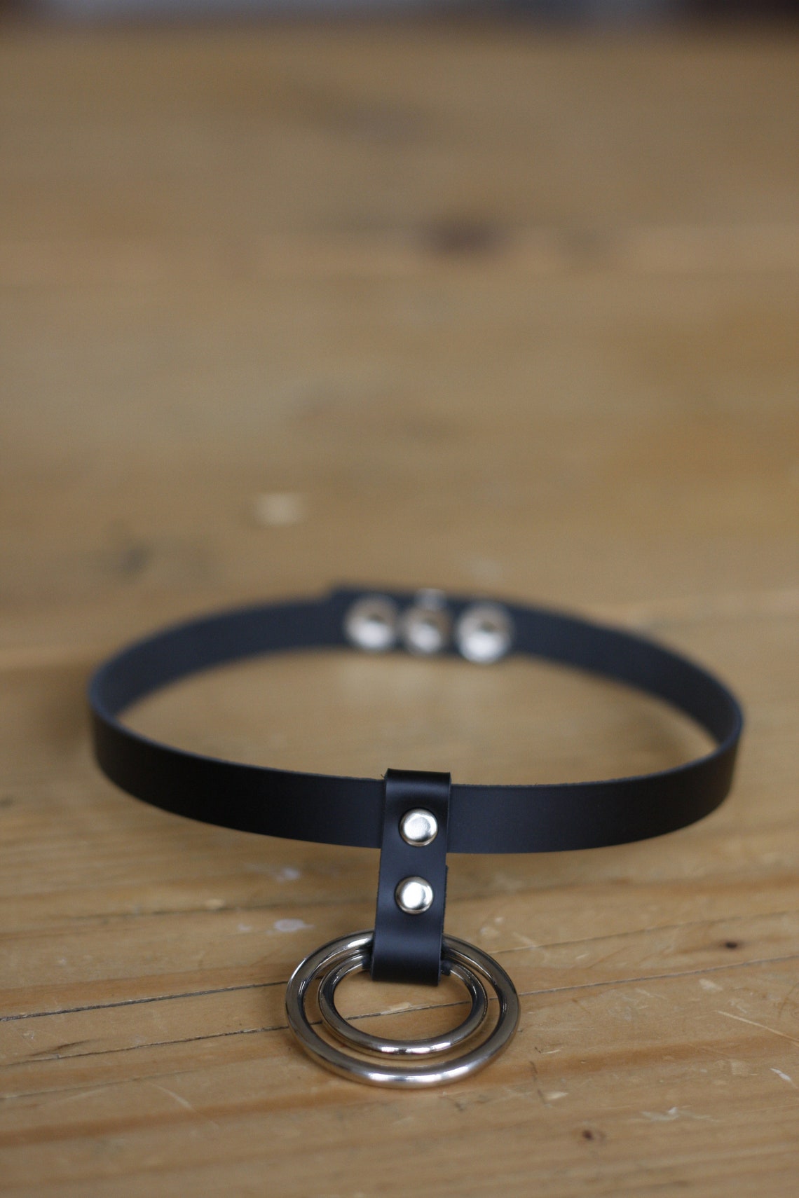 Black Leather Choker O Ring Choker Handmade Unique Choker - Etsy UK