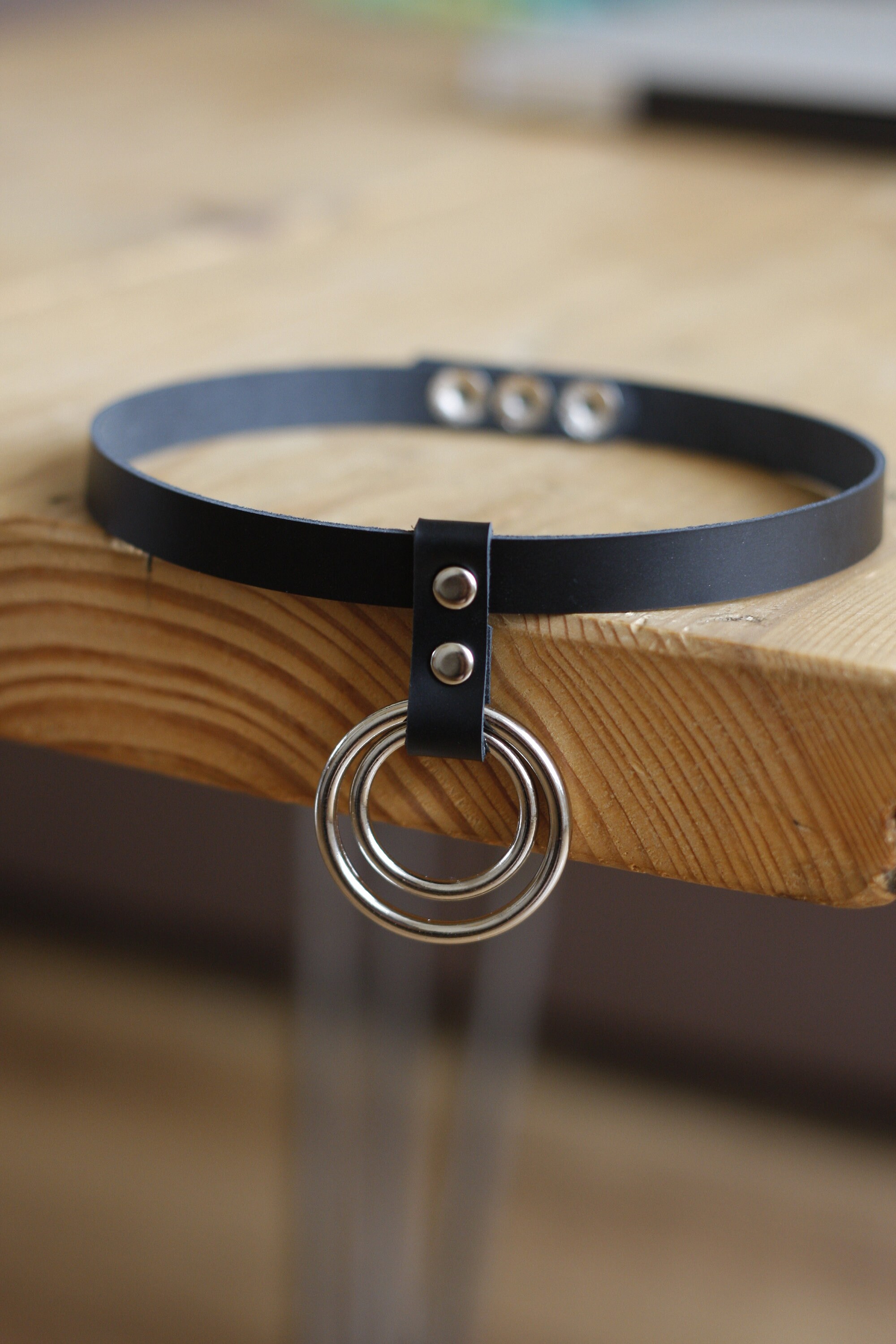 Black Leather Choker O Ring Choker Handmade Unique Choker - Etsy UK