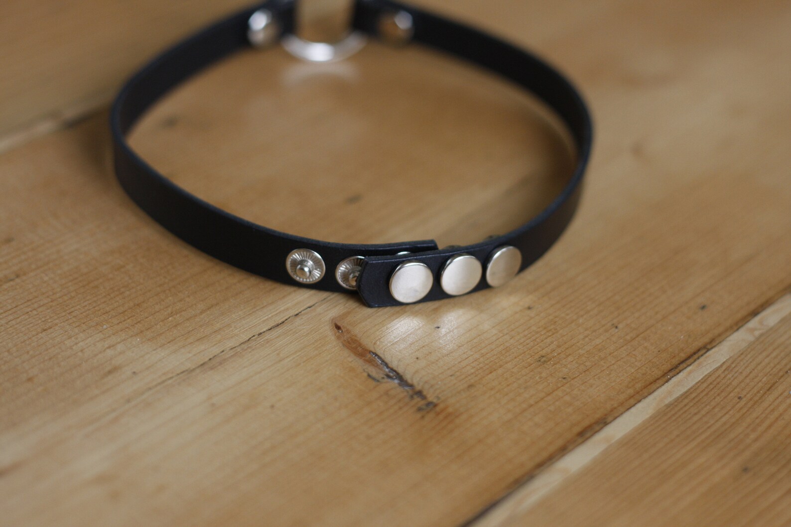 Black Leather Choker O Ring Choker Handmade Unique Choker With | Etsy